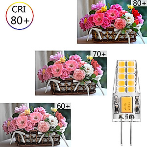 Lxcom Lighting 2.5W G4 led Light Bulbs AC/DC 12V G4 Mini LED Bulb(4 Pack)- 25W Halogen Light Bulbs Replacement Warm White 3000K JC T3 Lamp for Chandelier Display Puck Light Landscape Lighting