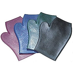 Rubber Grooming Mitt Large Royal Blue