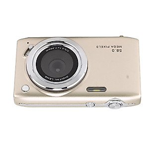 4K Digital Camera, 16X Zoom Compact Camera for Travel (Gold)