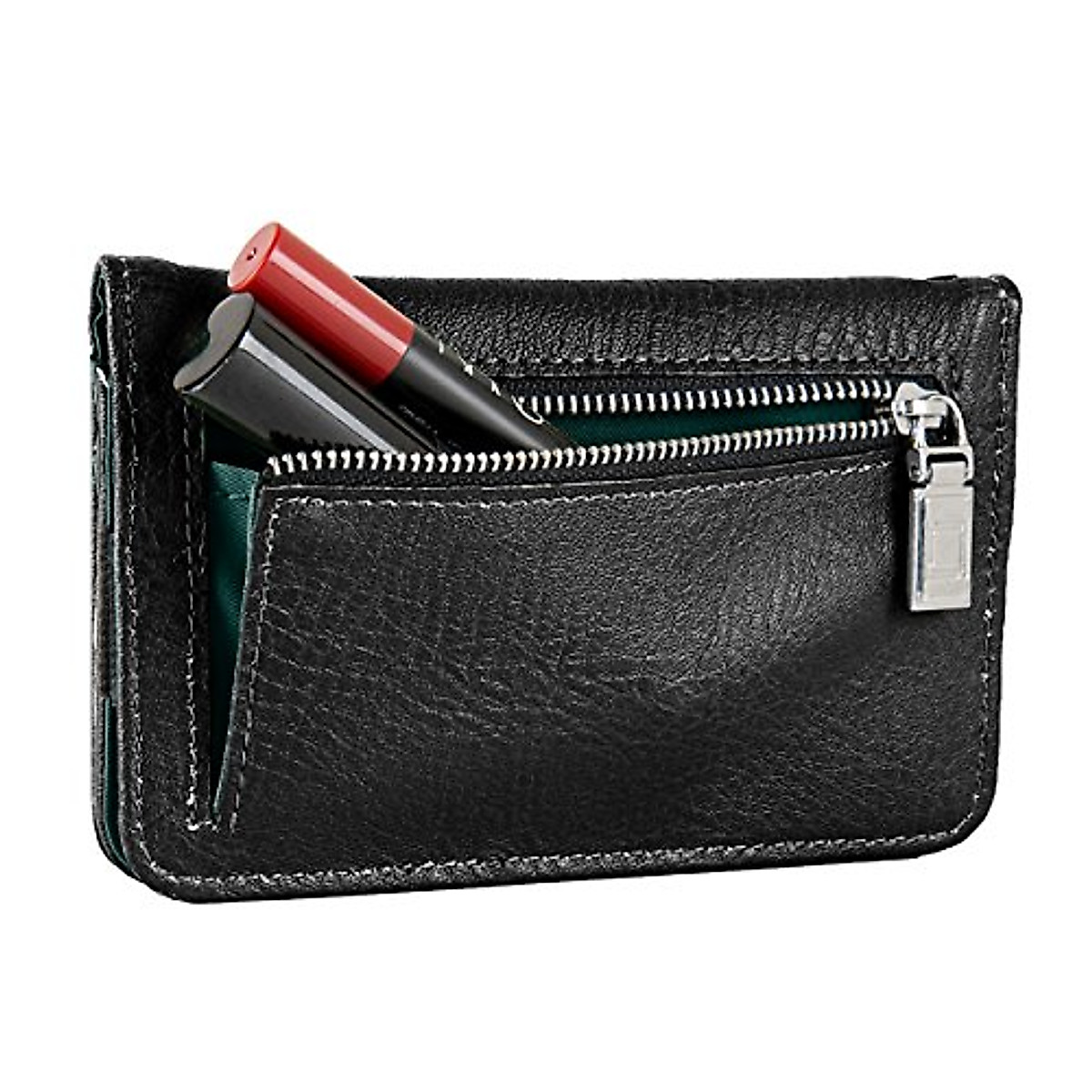 Lencca Kymira II Vegan Leather Smartphone Clutch Wallet Purse with Removable Chain Wrist Strap - Black/Marine