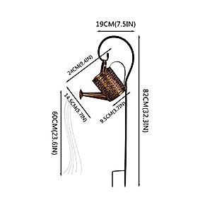 Solar Watering Can with Lights, Solar Waterfall Lights Outdoor Garden Decorations, Watering Can Landscape Light Large Hanging Lantern,for Yard Porch Lawn Backyard Landscape Pathway