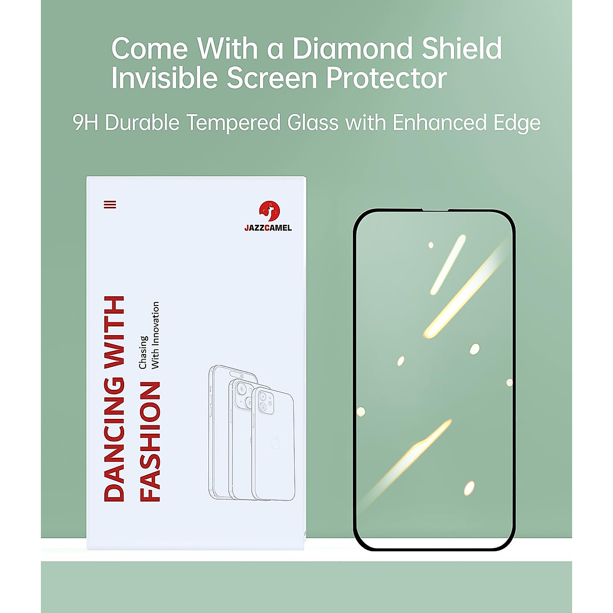 JAZZCAMEL for iPhone 13 Pro Max Case with One-Piece Lens Protection [Perfect Match for MagSafe] [with Top Class Screen Protector x1] Slim Luxury for Women Girls Men 6.7inch - Green