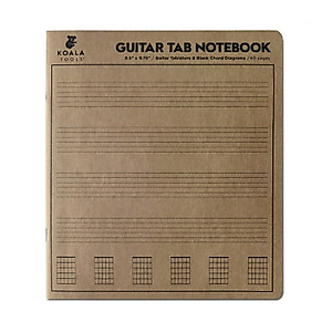 KOALA TOOLS | Guitar Tablature - Guitar Tab Notebook (1 Book) | 8.5" x 9.75" 60pp. - Blank Paper, Sheets for Music Chord Notation