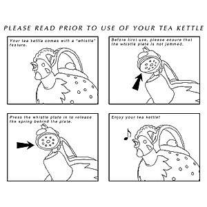 Whistling Tea Kettle for Stove Top Enamel on Steel Teakettle, Supreme Housewares Rooster Design Teapot Water Kettle Cute Kitchen Accessories Teteras (1.6 Quart, Rooster)