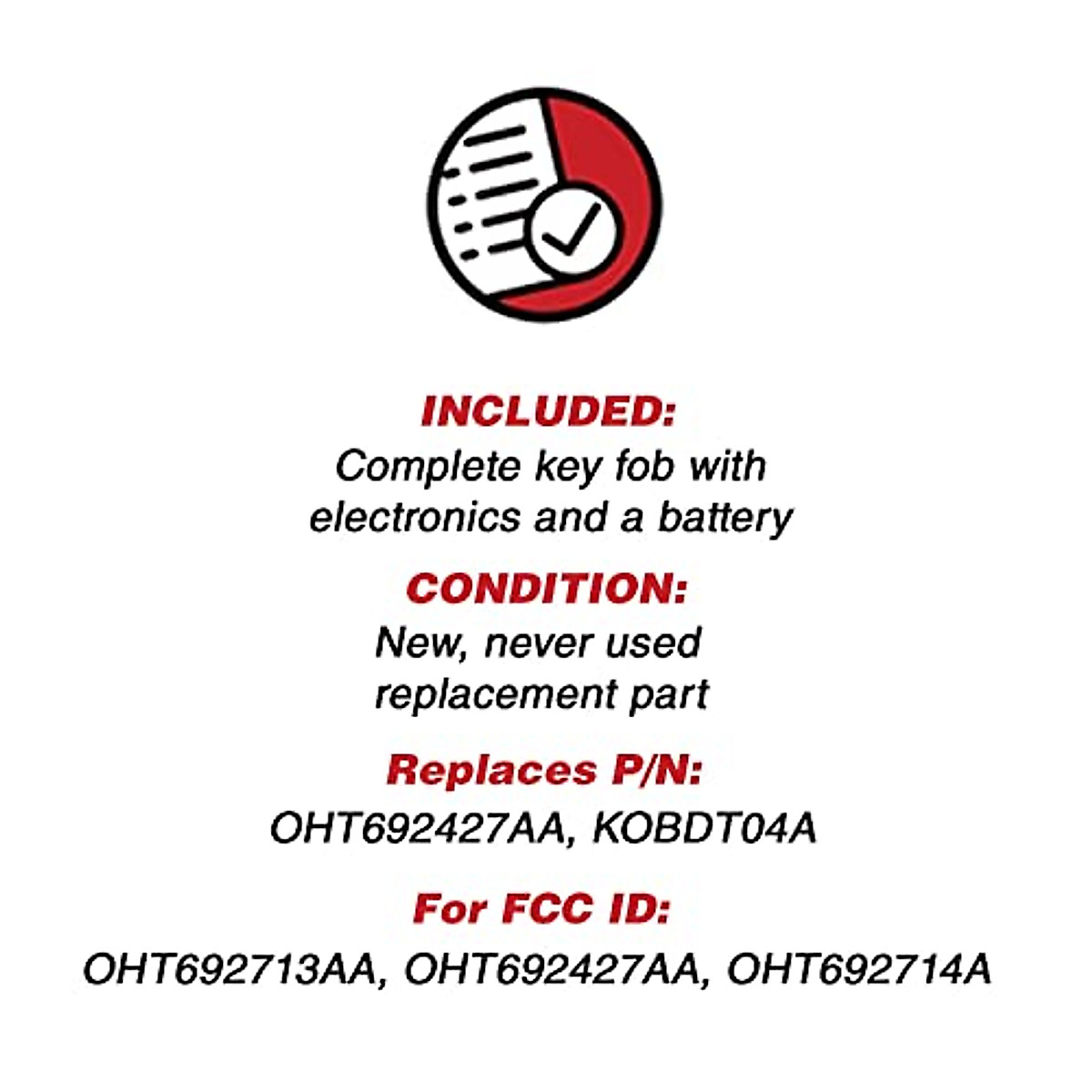 KeylessOption Keyless Entry Remote Control Uncut Car Key Fob Replacement for OHT692427AA KOBDT04A (Pack of 2)