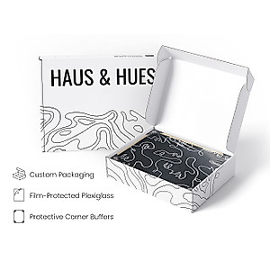 HAUS AND HUES Line Art Wall Decor - Wall Art Woman Silhouette Minimalist Line Art Female Poster Minimalist Art Wall Silhouette Female Figure Posters Black Face Collage (Framed Black 16x20)