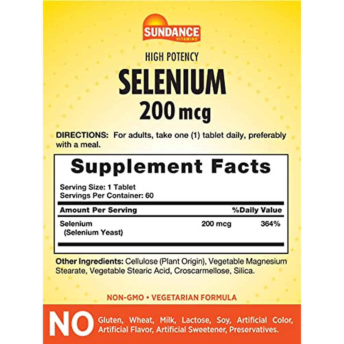 Sundance Selenium 200 mcg, 60 Count