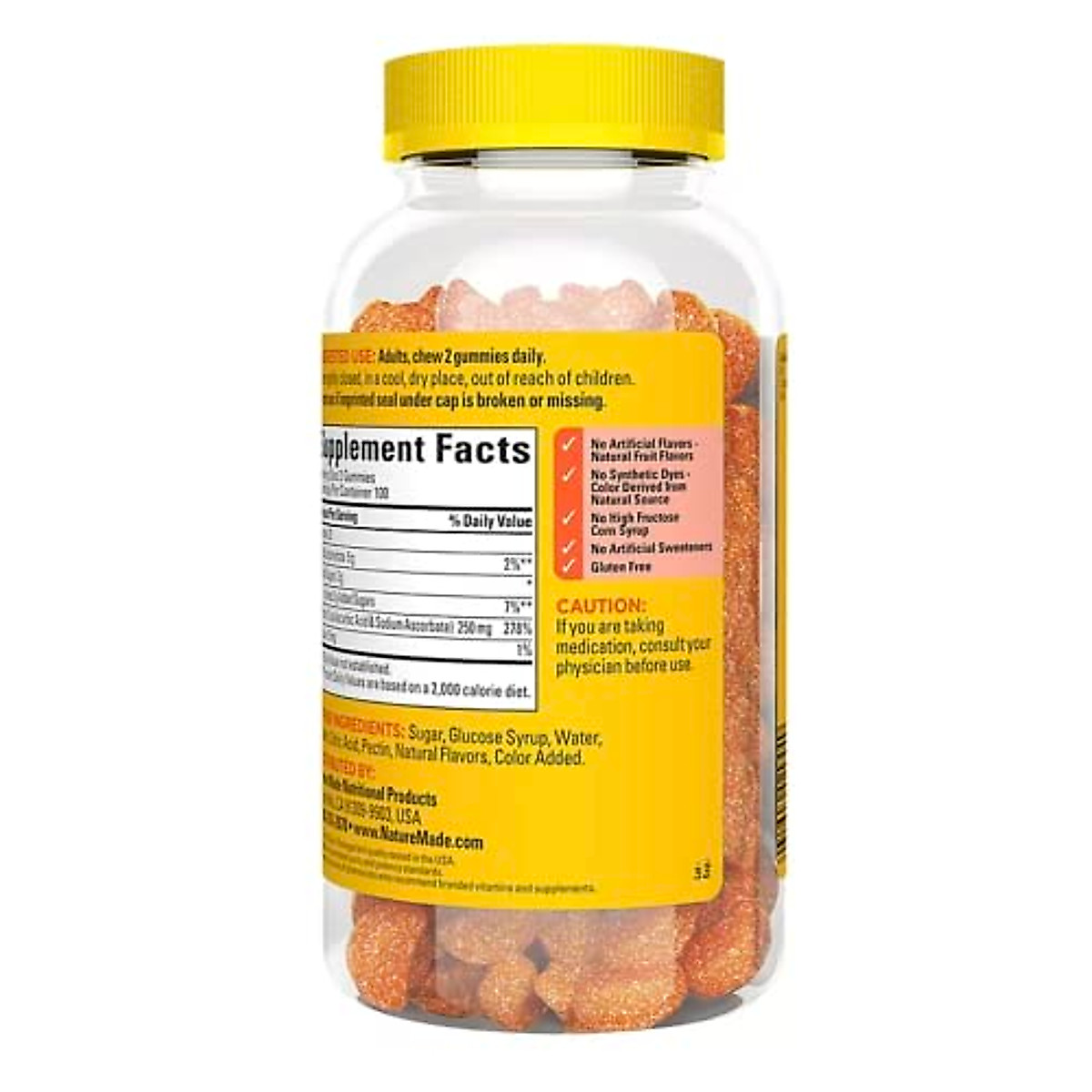 Nature Made Adult Gummies 200 CT Vitamin C Dietary Supplement, Orange