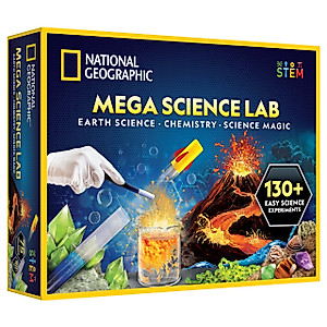 NATIONAL GEOGRAPHIC Mega Science Lab - Science Kit Bundle Pack with 75 Easy Experiments, Featuring Earth Science, Chemistry, and Science Magic Activities for Kids