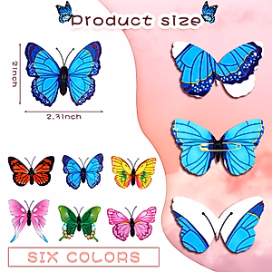 36 Pieces Butterfly Pins 3D Butterflies Brooch Plastic Safety Pin Bulk Mexico Decor for Lapel Clothes Art Crafts Halloween Decoration Wedding Birthday Party Favors(Retro Pattern)