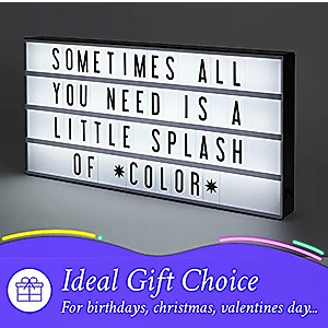 My Cinema Lightbox - XXL Cinema Light Box, 24" x 12" - 3 Modi Light Up Letter Board with 160 Letters, Numbers, Sign - White LED Light, RGB Color Change and Color Freeze Mode