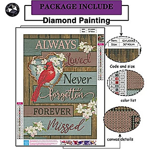 Cardinal Birds Diamond Painting Kits for Adults Beginners - Inspirational 5D Full Drill Round Diamond Art Kits Diamond Dots Paintings with Diamonds Gem Art Picture Crafts Home Decor