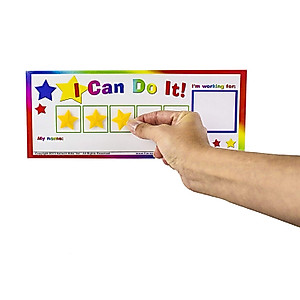 Kenson Kids “I Can Do It!” Token Board. Colorful Magnetic Rewards Chart with Positive-Reinforcement Stars and Customizable Goal Box. Great for Ages 3-10. Measures 5-Inches by 11-Inches