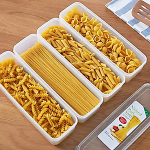 2Pcs Pasta Storage Container Kitchen Spaghetti Food Storage Box - Noodle Canister With Lid for Spaghetti, Noodles, Pasta, Eggs, Fruits Snacks (2Pcs)