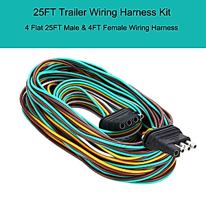 LIMICAR Trailer Lights, Upgrade IP68 Halo Glow Trailer Light Kit, Brake Stop Turn Tail License Plate LED Trailer Lights with 25ft Trailer Wiring Harness Kit for Truck Marine RV Boat Camper
