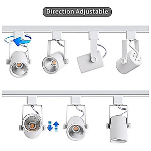 KsDhewi 12 Pack LED Track Lighting Heads Compatible with Single Circuit H Type Rail Ceiling Spotlight for Accent Task Wall Art Exhibition Lighting 7W 3000K Warm White 24D White