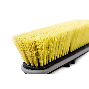 DOCA Floor Scrub Brush with Long Handle - 7-30 Ft Extension Pole (36+ Ft Reach) - Outdoor Broom - Car Wash Brush with Long Handle Also for House Siding, Deck, Patio & More