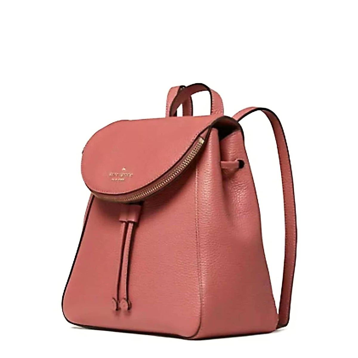 Kate Spade Leila Medium Flap Pebbled Leather Backpack (Pomegranate)