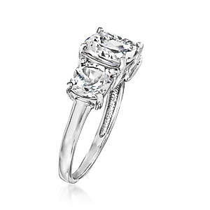 Ross-Simons 4.50 ct. t.w. White Topaz 3-Stone Ring in Sterling Silver. Size 7