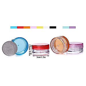 FULANDL 100Pcs 5G Sample Container, Empty Round Cosmetic Containers with Lid Plastic Container Pot Jars for Creams Nail Polish Lip Balm Lip Gloss Make-up Storage (10Color) (5G-100PCS)