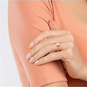 2 CTW Moissanite Engagement Ring for Women Simulated Diamond wedding rings for women (Rose Gold)