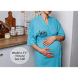 Life of Joy Matching Mommy Labor Delivery Robe, Swaddle, Hat Complete Set (as1, alpha, s, m, regular, regular, Mint)
