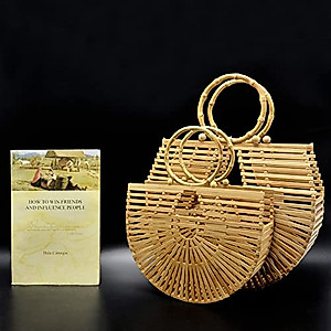 TOPSMU Bamboo Designer Purses Handbags Tote Bag For Women Straw Beach Bags Mini Small