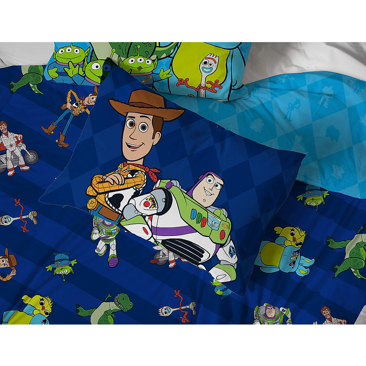 Jay Franco Disney Toy Story Buzz & Woody Full Sheet Set - 4 Piece Set Super Soft and Cozy Kid’s Bedding - Fade Resistant Microfiber Sheets (Official Disney Product)