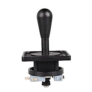 EG STARTS American Style Arcade Competition 2Pin Joystick BLACK Switchable From 8 Ways Operation, Elliptical Black Handle, Precision 8-Way 187" (4.8mm) terminal