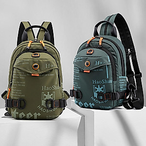 FASNAHOK Waterproof Crossbody Bag for Women Men Multipurpose Sling Backpack Shoulder Bag for Travel Hiking Daypack Black