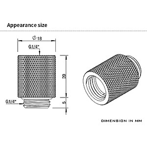 Barrow G1/4" Male to Female Extender Fitting, 20mm, White