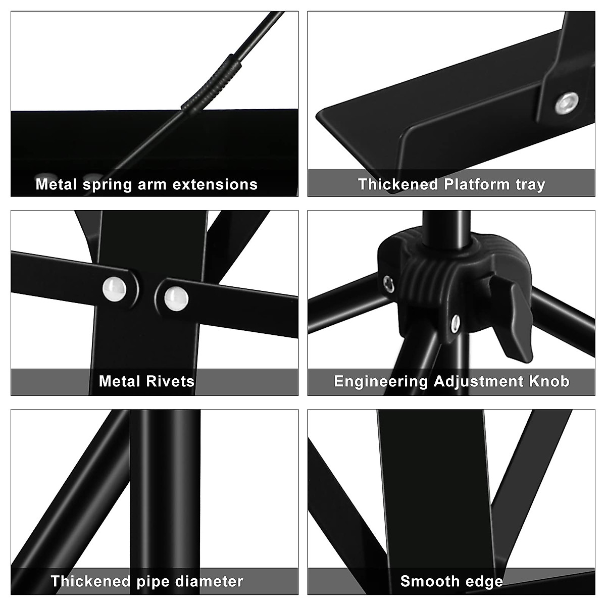 EASTROCK Folding Music Sheet Stand 2 in 1 Dual-Use Portable Foldable Music Stand Desktop Book Stand with Carrying Bag, Lightweight Metal Music Stand Holder Suitable for Instrumental Performance