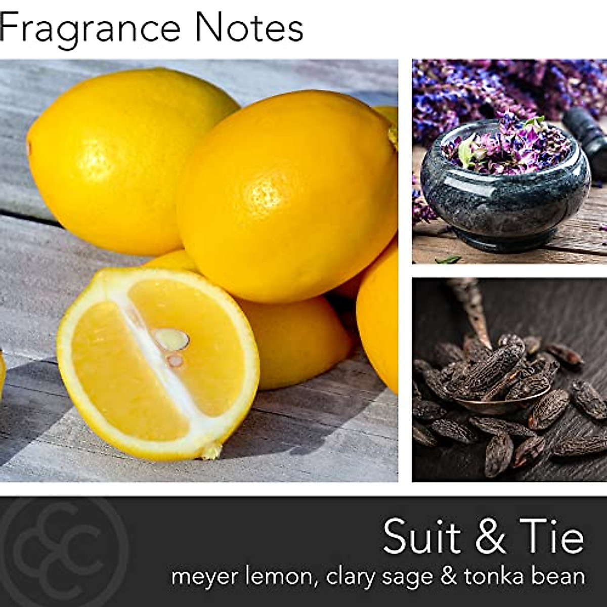 Manly Indulgence Suit & Tie Scented Jar Candle, Cotton Wick, Premium Soy Blend White Wax, 60 hr Burn, Matte Black Jar Candle for Home and Men, 16.5 oz - USA Poured