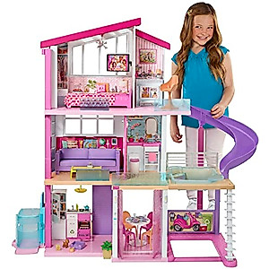 Barbie Dreamhouse, Doll House Playset with 70+ Accessories Including Transforming Furniture, Elevator, Slide, Lights & Sounds (Amazon Exclusive)