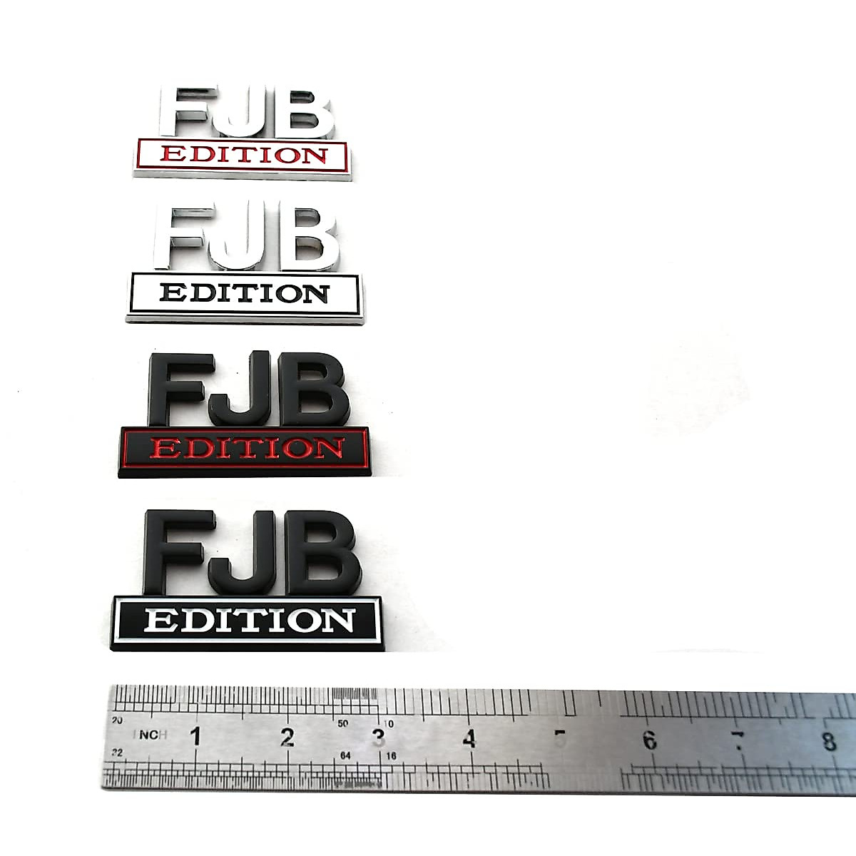 2pcs FJB Edition Emblem - Badgeslide The Original FJB Edition Emblem Fender Badge, Car Truck 3D Letter Emblem Badge Sticker Decal (Black)