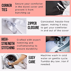 Luxurious Satin Pinch Plated Dark Teal Duvet Cover Queen Size 1 Piece Silk Like Comforter Cover, Ultra Soft and Breathable Bedding Set with Zipper Closure & Corner Ties