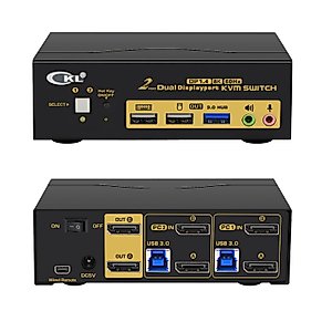 CKL KVM Switch DisplayPort 1.4 8K@30Hz 5K@60Hz 4K@144Hz(2 Computers 2 Monitors)