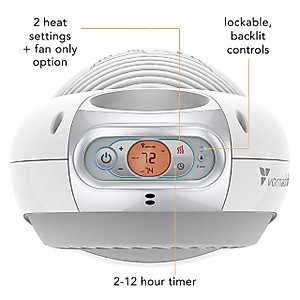 Vornadobaby Sensa Nursery Space Heater, 1200W with Adjustable Thermostat, Electric Heater for Baby with Locking Controls, Tipover Protection, Safety Shutoff, Crib Temperature Sensor