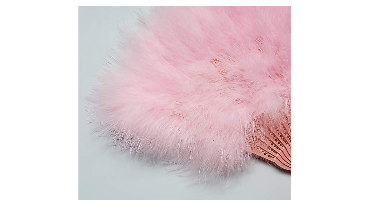 HAPPY FEATHER Vintage Handheld Marabou Feather Fan
