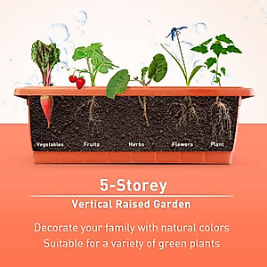 KIDINIX Vertical Raised Garden Bed 4Ft with 5 Tier Plant Boxes, Vertical Garden planters Indoor Outdoor, Elevated Freestanding Stand for Vegetables Flower Herb Patio