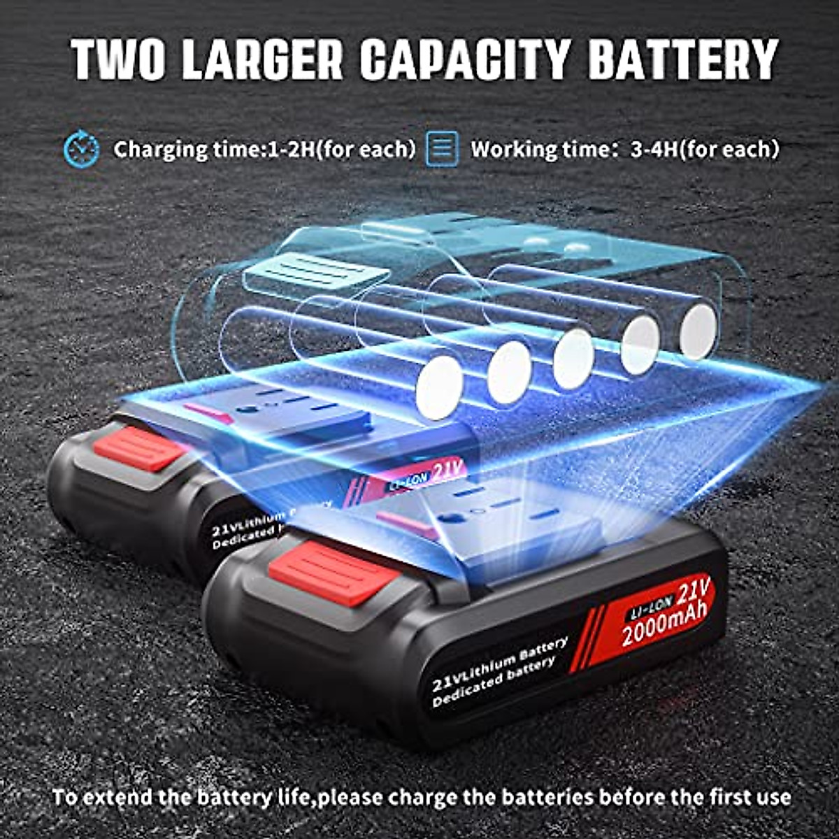 Dragro Electric Pruning Shears Professional Cordless Electric Pruning Battery Powered, Tree Branch Pruner with 2 PCS Rechargeable 2 Ah Lithium Battery - 30mm (1.2inch) Cutting Diameter