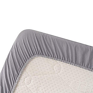 Bamuho 2 Pack Crib Sheet, Fitted Crib Sheet for Standard Crib and Toddler Mattress Soft Baby Sheet - Grey and White 52"x 28" x 8"