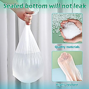 AOMKES 2.6 Gallon Small Trash Bags - 93 Counts Bathroom Garbage Bags,Unscented Wastebasket Liners,Strong Kitchen Bin Bags,10Liters White Trash Bags For Office,Bedroom,Living Room,43x50CM