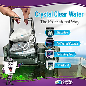 Aquatic Experts Aquarium Polishing Filter Pad, Aquarium Filter Pad, Aquarium Filter Floss for Fish Tank Filters, Water Polishing Pad for Aquarium Filters, (50 Micron, 24" x 36" - 4 Pack)