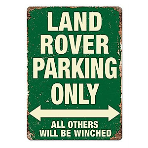 NNHG Tin Sign 8x12 inches Land Rover Parking Green Metal Wall Sign