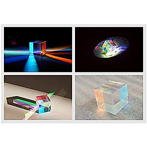 Dtacke Optical Glass Dispersion Prism X-Cube for Physics Teach Decoration Art Prism Glass Cube Prism Photography Rainbow Prism