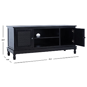 SAFAVIEH Home Collection Ryder Black 2-Door 1-Shelf Entertainment Stand up to 55" Flatscreen TV Media Unit
