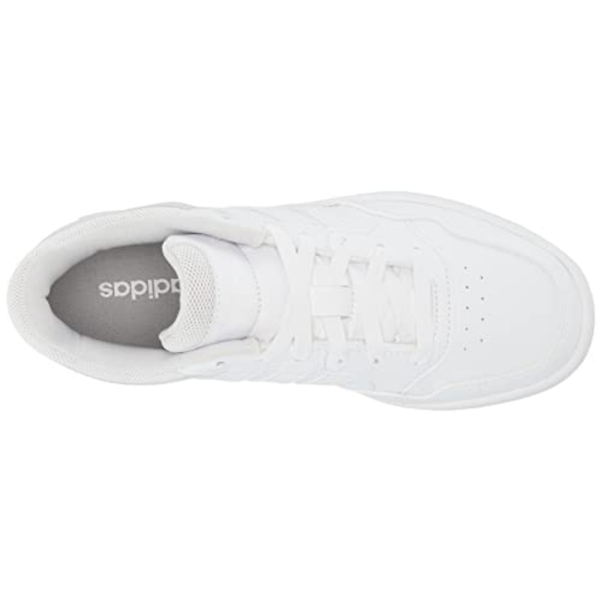 adidas Women's Hoops 3.0 Low Top Basketball Shoe, White/White/Dash Grey, 8