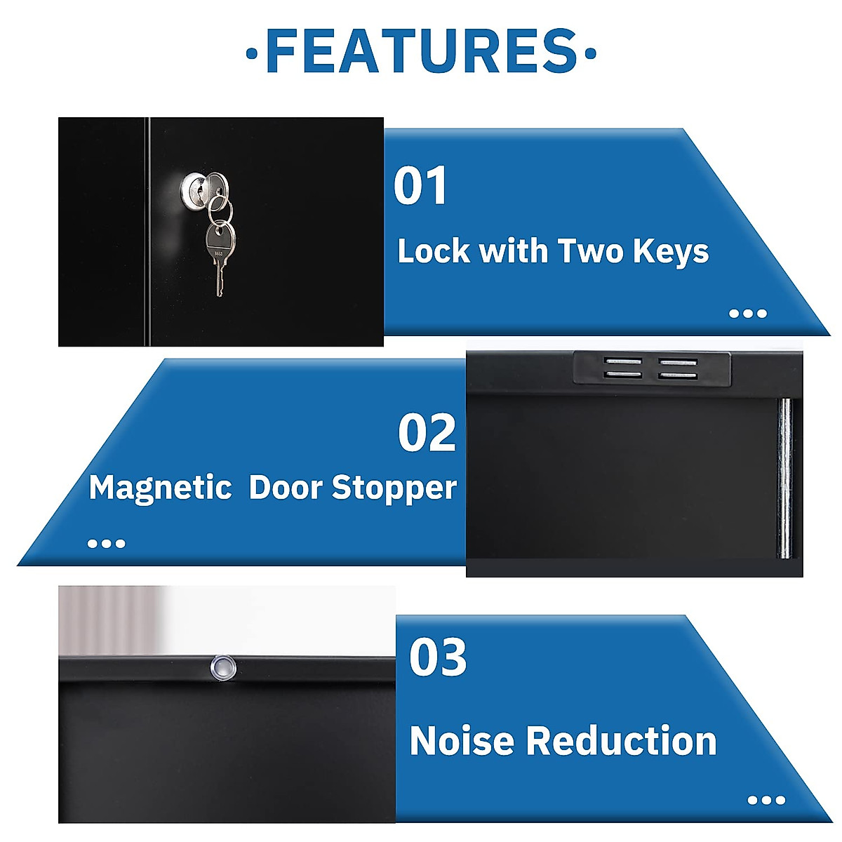 BESFUR Metal Storage Cabinet with Locking Doors and Adjustable Shelves, Steel Storage Cabinet for Office, Garage, Warehouse, Classroom, Pantry