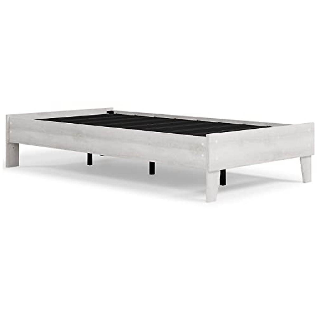 Signature Design by Ashley Paxberry Modern Farmhouse Platform Bed Frame, Twin, Rustic White
